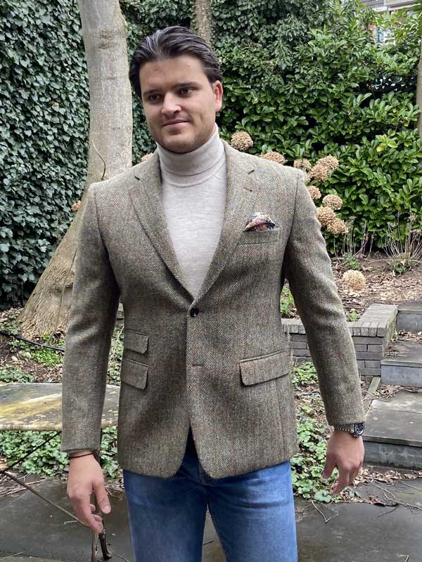 DF Harris Tweed Jacket 630 - Black Tie