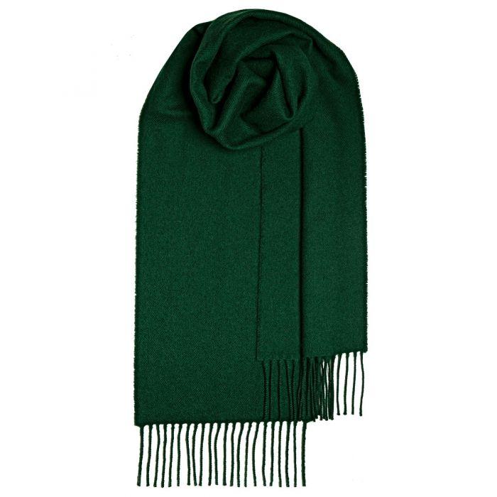 Lamswollen Shawl, Bottle Green - Black Tie